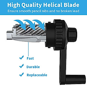 AFMAT Long Point Pencil Sharpener, Art Pencil Sharpeners, Charcoal Pencil Sharpener for Artists, Drawing Pencil Sharpener Manual for Art Pencils/Drawing/Sketching Pencils(φ6-8.2mm), Adjustable Points