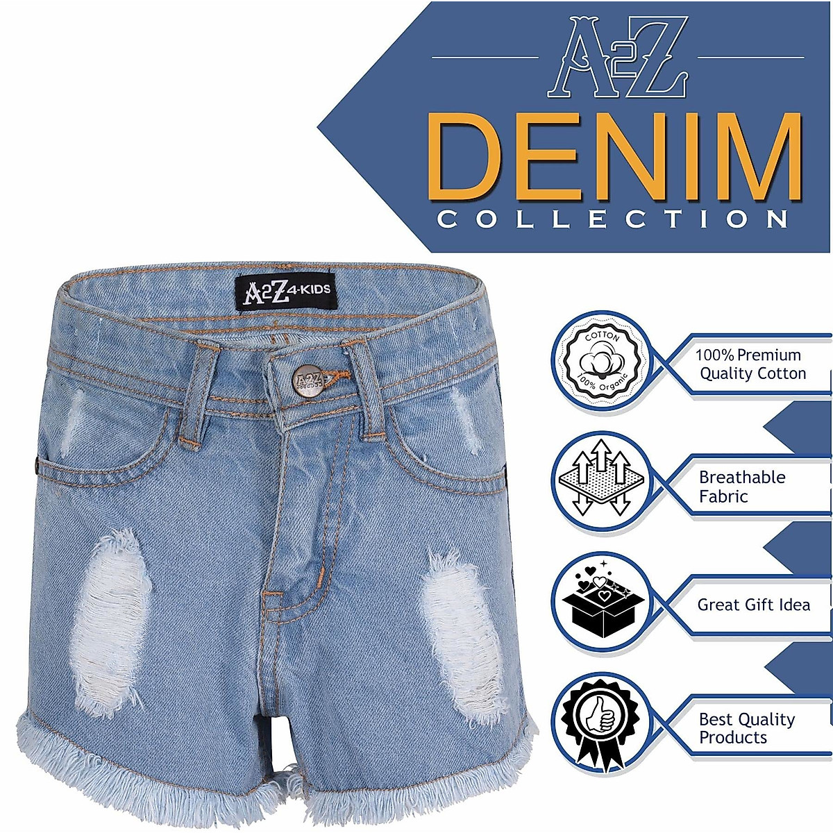 Kids Girls Shorts Bermuda Skinny Ripped Jeans Hot Pants Summer Denim Chino Short