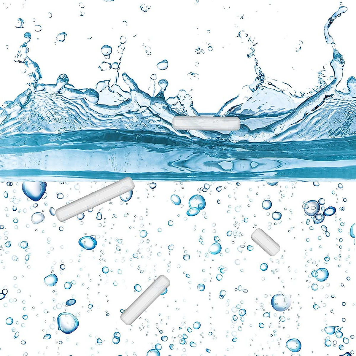 stonylab 7pcs Stir Bar Set, PTFE-Coated Magnetic Stirring Bars White Stir Mixer for Stirrers, Assortment Pack Mixed Sizes 7 Pcs