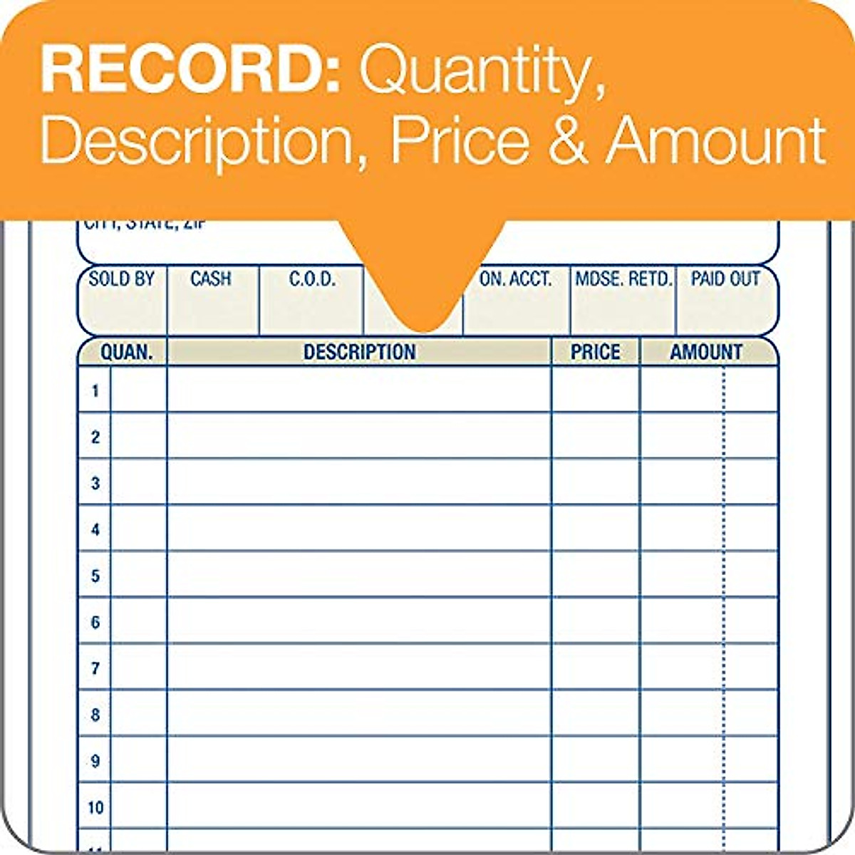 Adams Sales Order Books, 2-Part, Carbonless, White/Canary, 4-3/16 x 7-3/16 Inches, 50 Sets per Book, 6 Books