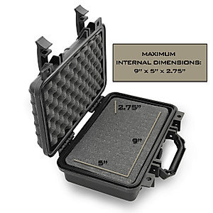 CASEMATIX Hard Gun Case for Pistols - TSA Approved Waterproof & Shockproof Gun Cases for Pistols, Compact 9mm Gun Case for Carrying Handgun with Scope and Accessories