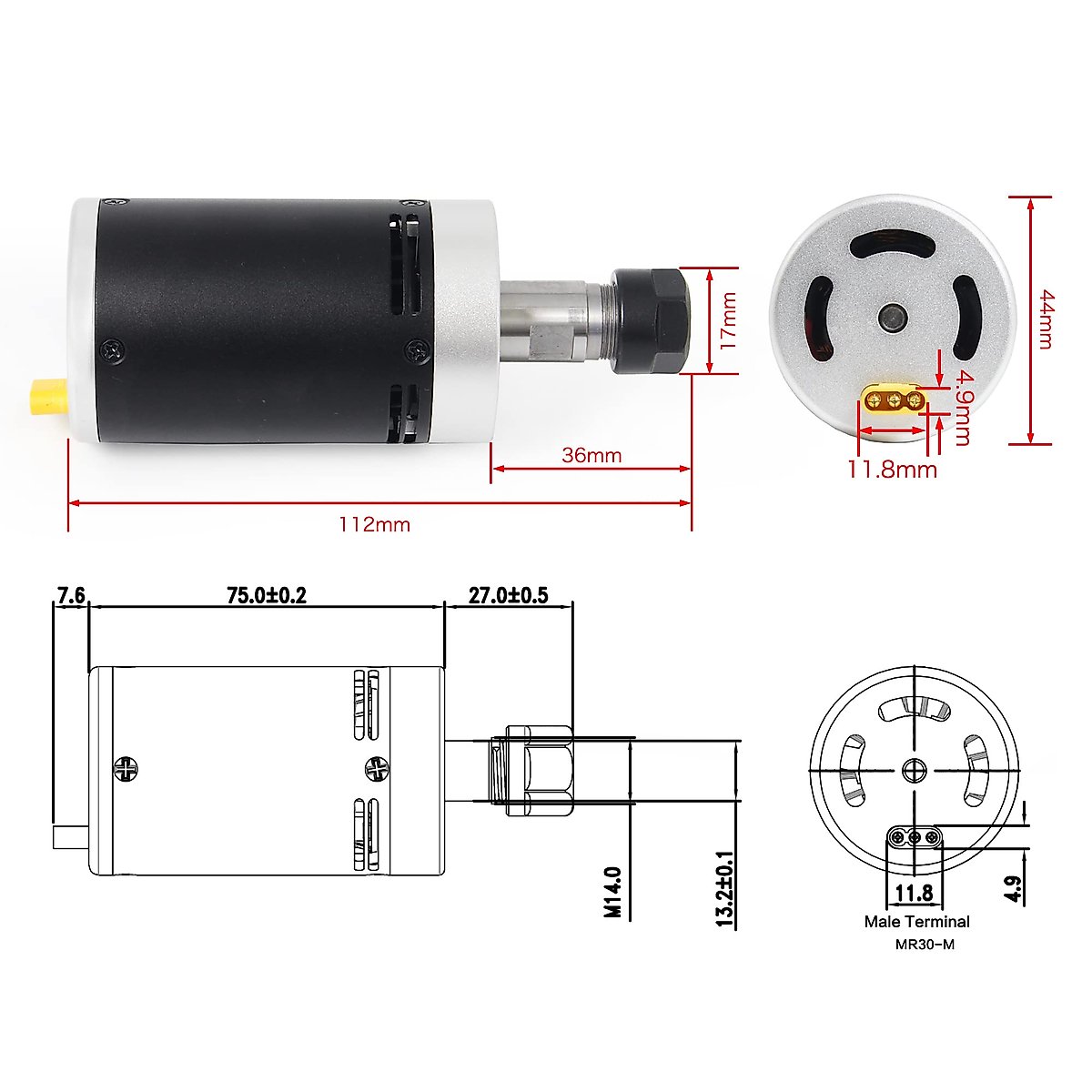 CNCTOPBAOS 24V DC Brushless Spindle Motor 12000rpm ER11,Upgraded Spindle for 3018 Pro,with PWM Speed Controller Driver Board with Cable,for CNC Router Engraving Milling Lathe Machine