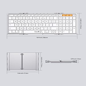 ProtoArc Foldable Bluetooth Keyboard for Mac, XK01-A Folding Wireless Keyboard with Number Pad, Full Travel Keyboard for Macbook, iMac, iPad 10.2, iPad Pro/Air/Mini, iPhone