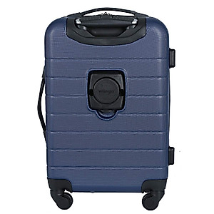 Wrangler Smart Luggage Cup Holder and USB Port, Navy Blue, 3 Piece Set