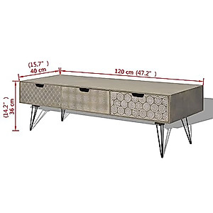 SLGSDMJ Bedroom, Living Room Storage Drawer Unit, Modern Entertainment Center Media Rack, TV Cabinet Media Console, Home Entertainment Center, TV Cabinet w/3 Drawers 47.2"x15.7"x14.2" Grey