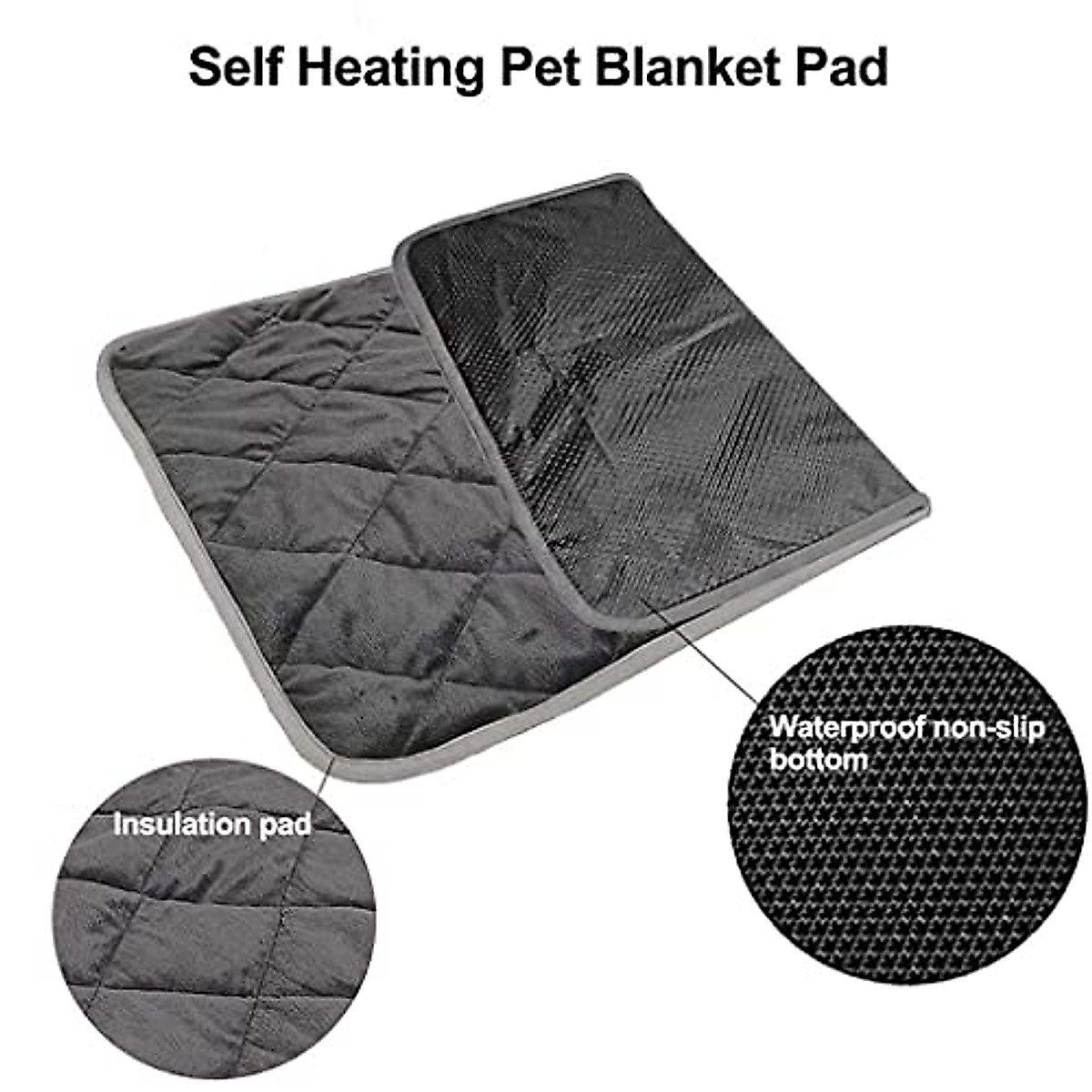 Non-Electric Pet Warming Pad, Pet Blanket Thermal Cat and Dog Warming Bed Mat for Cats Dogs and Kittens for Outdoor Indoor