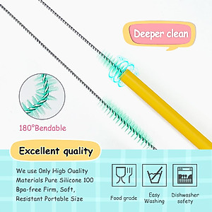 Teivio 4 pcs 10 oz Wheat Straw Kids/Toddler Cups with Lid and Straws, Reusable Spill proof cups for Kids,Unbreakable plastic cups with Silicone Straws&Cleaning Brush,Dishwasher Safe,Autumn Multicolor