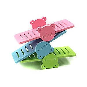 balacoo Wooden Toys Wooden Toys 3 Pcs Hamster Toys Wooden Seesaw Cartoon Frog Platform Climbing Toys Sport Exercise Toys for Hamster Mic Hedgehog Lizard Small Animals Green Chew Toys Chew Toys