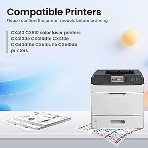 GREENBOX Remanufactured Toner Cartridge Replacement for Lexmark 801H 80C1HK0 801HK 80C1HC0 801HC 80C1HM0 801HM 80C1HY0 801HY, High Yield for CX410 CX410de CX410dte CX510 CX510de CX510dthe CX510dhe