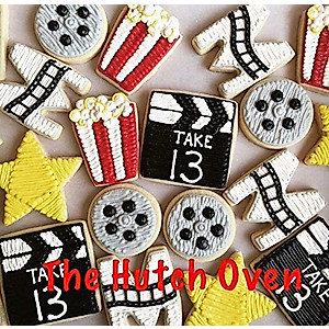 Hollywood Movie Theater Cookie Cutter 7 Piece Set from The Cookie Cutter Shop - Movie Reel, Star, Ticket, Popcorn, Soda Cup, Chocolate Bar/Box of Candy Cookie Cutters – Tin Plated Steel Cookie Cutters