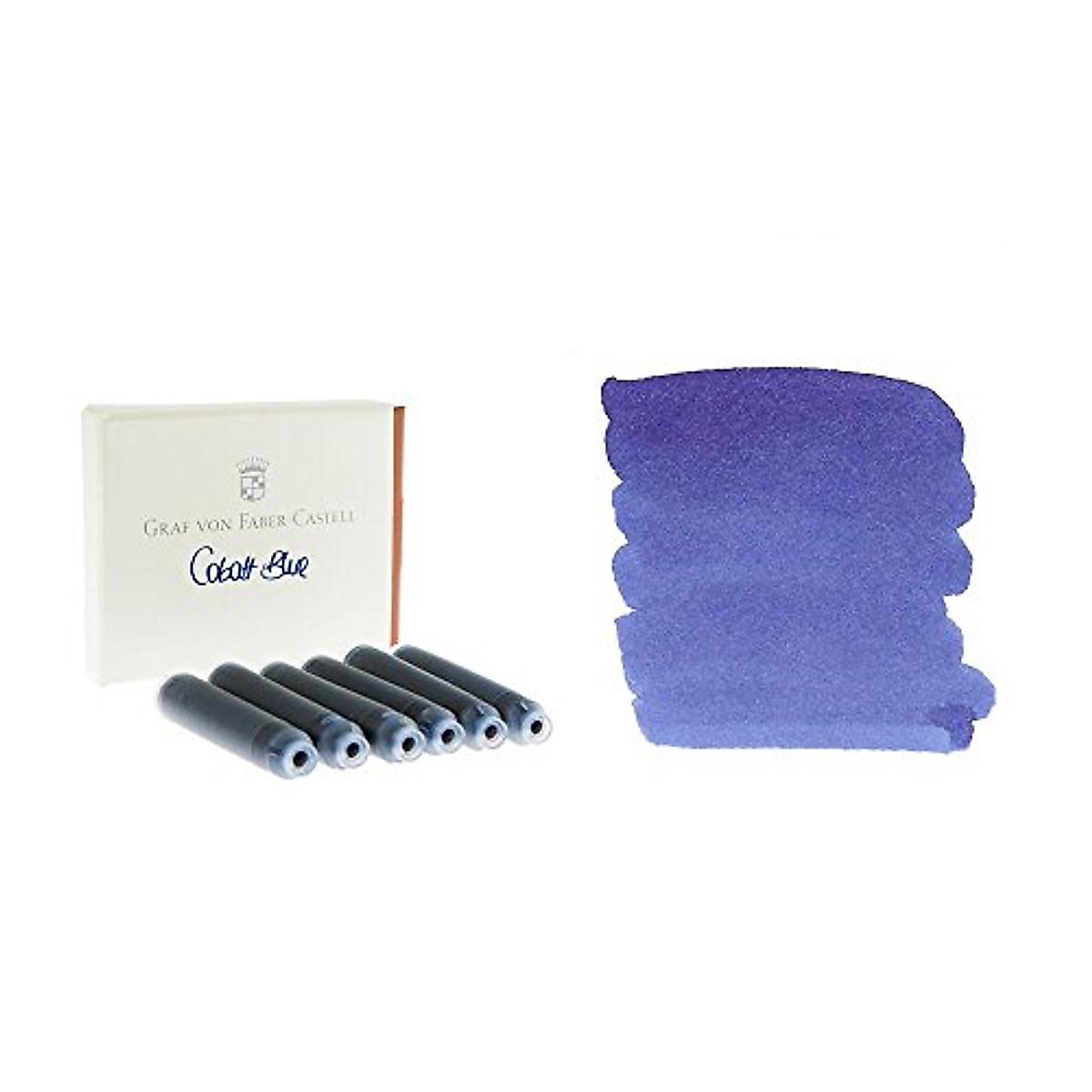 GRAF von Faber-Castell Ink Cartridges, Box of 6, Cobalt Blue (FC141101)