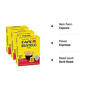 Nespresso Cafe Bustelo Coffee Espresso Capsules, 30 Count