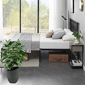 GAOMON 12.6 Inch Queen Size Bed Frame, Queen Platform Bed Frame, Metal Platform Bed Frame with Headboard/Mattress Foundation for Storage/No Box Spring Needed (Black)