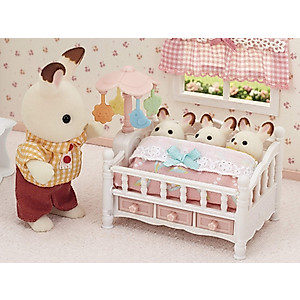 Calico Critters Crib with Mobile - Interactive Dollhouse Furniture Set with Working Features