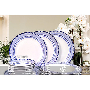 Braque Ceramic Bowls For Kitchen, 13oz- Set of 6 Porcelain Bowl- For Cereal, Salad, Pasta, Soup, Dessert, Serving-Dishwasher, Microwave & Oven Safe, Chip Resistant-For Breakfast, Lunch & Dinner-Orchid