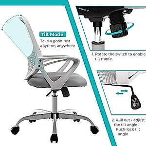 Ergonomic Office Chair Mesh Back Office Desk Chair Computer Chair Mid Back Task Chair for Home Office Gaming