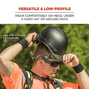 Ergodyne Chill Its 6700 Cooling Bandana, Lime, Evaporative Polymer Crystals For Cooling Relief, Tie For Adjustable Fit,, Skulls