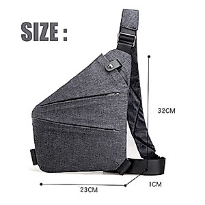 LELEBEAR 2023 New Personal Flex Bag,Fashion Anti-thief Slim Sling Bag, Side Crossbody Backpack for Outdoor (Gray, Left)