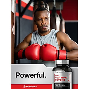 Horny Goat Weed Complex | 10,340 mg | 180 Capsules | Vegetarian, Non-GMO, and Gluten Free Formula with Tribulus, Maca, Yohimbe, and L-Arginine | by Horbaach