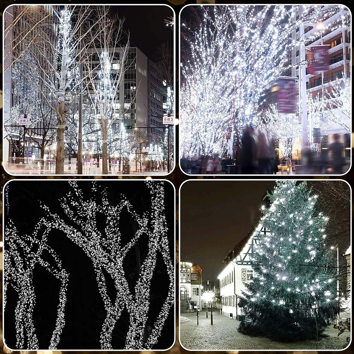 UUC Christmas String Lights Outdoor Waterproof, Christmas Tree Lights Mini String Lights with 8 Lighting Modes, Indoor Decor for Holiday, Wedding, Party, Home, Patio, Garden 100-LED (White)