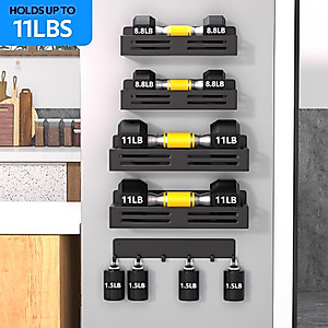 Yuchenfeng Moveable Magnetic Fridge Spice Rack With Magnetic Hook Spice Organizer Shelf for Side of Refrigerator 4 Magnetic Spice Racks + 1 Magnetic Hook