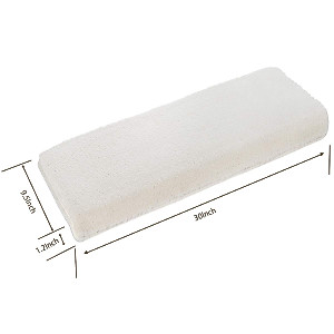 PURE ERA Carpet Stair Treads Ultra Plush 9.5" X 30"Soft Bullnose Indoor Stair Protectors Pet-Friendly Non-Slip Skid Resistant Tape Free Washable Reusable(2 Pieces,White)