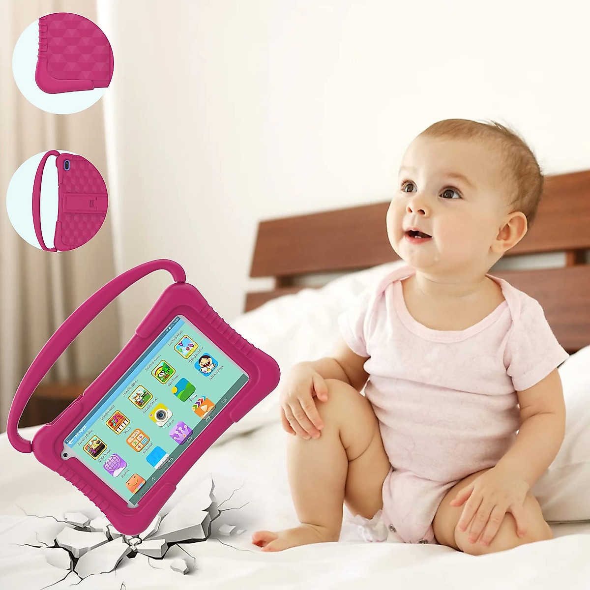 CUPEISI Kids Tablet 7 inch Tablet for Kids WiFi Kids Tablets 32G Android 11 Dual Camera Educational Games Parental Control, Toddler Tablet with Kids Software Pre-Installed Kid-Proof YouTube Netflix