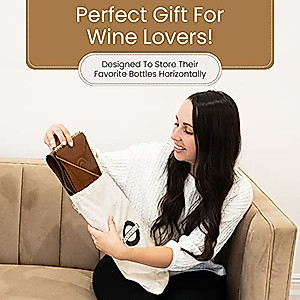 WALBROOK Wall Wine Rack - Leather Wine Rack, Hanging Wine Rack for 6 Bottles, Wine Gifts for Wine Lovers, Wall Mounted Wine Rack and Leather Wine Bottle Holder