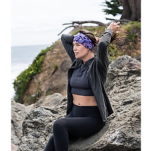 Headbands for Women, Poly Jersey Stretchy with UPF 30 Sportswear Wide Hair Wrap Suitable for Under Bike Helmets, Riding Helmets, Yoga, Jogging, Hiking (3 Pack, Poly Jersey Patterns)