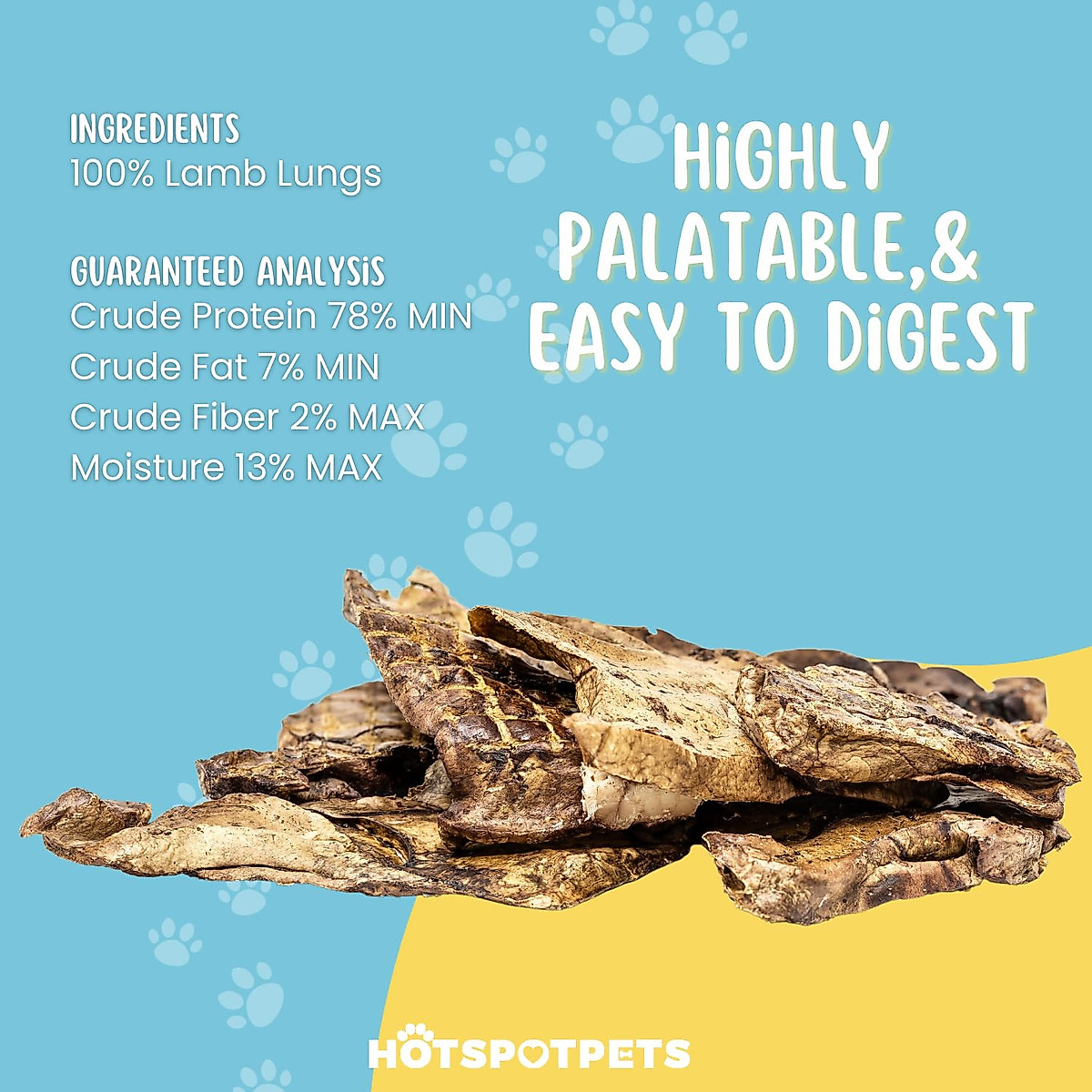 hotspot pets Beef Lung Dog Treats -1LB Resealable Bag- Slow Roasted All Natural Dehydrated Premium Beef Chew Treats for Dogs - No Hormones- Rawhide Alternative Snack for All Breeds
