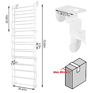 iMounTEK 36 Pairs Over The Door Shoe Rack 12 Layers Wall Hanging Closet Shoe Organizer Storage Stand Hanging Storage Shelf for Closet Pantry Space Saver for Bedroom