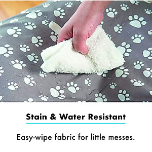 Mommy Leche Nursing Pillow Cover for Baby Girls and Boys | Soft Water Resistant and Machine Washable Fabric | Unisex Grey Paw Print Design | Great for Breastfeeding and Bottle Feeding Mothers