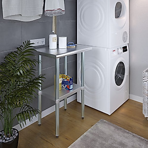 AmGood 18 in. x 24 in. Stainless Steel Work Table | Metal Kitchen Food Prep Table | NSF