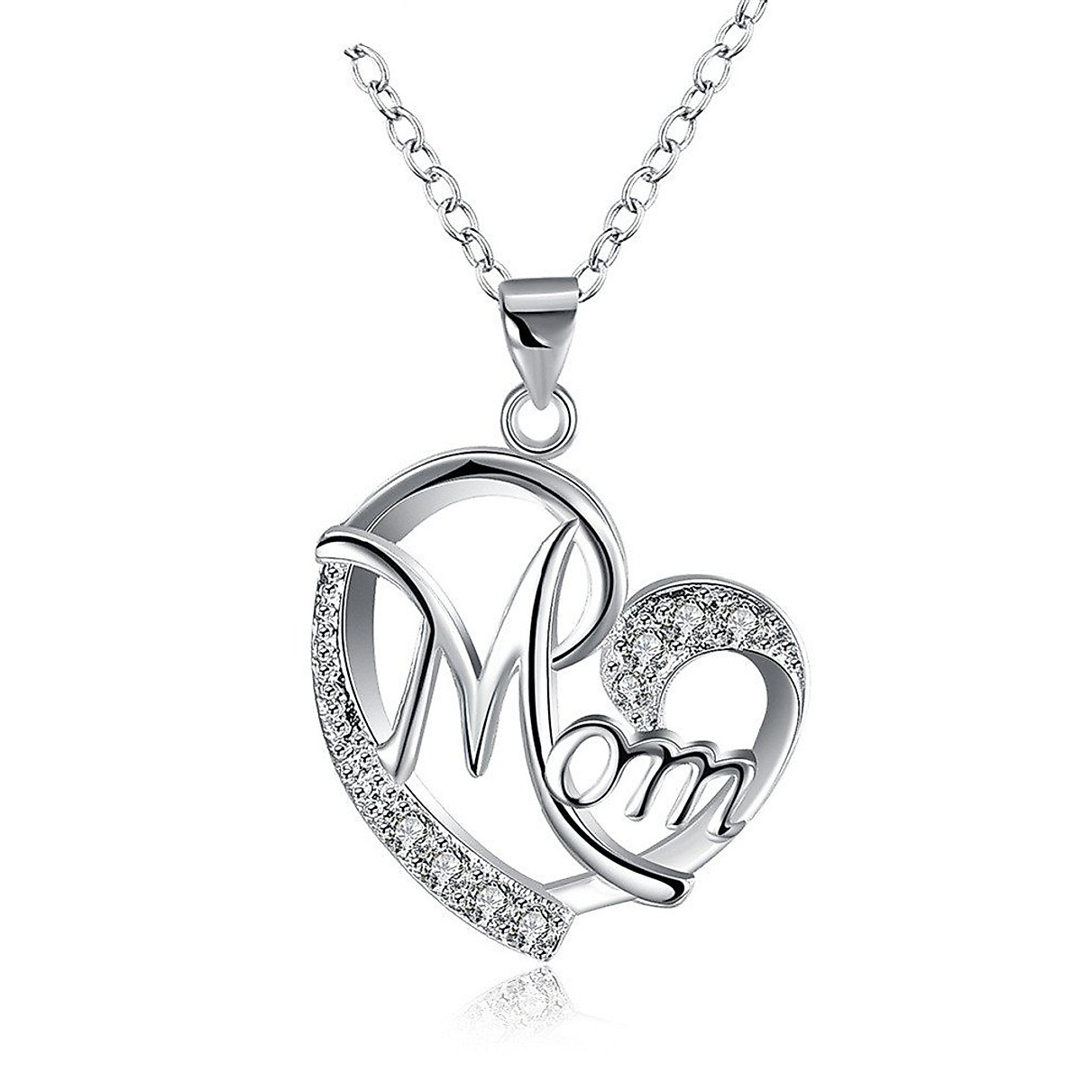 ShiQiao Spl Gifts for Mom Mother Necklace Pendant Sterling Silver for Women Love Heart Mom Birthday Gifts