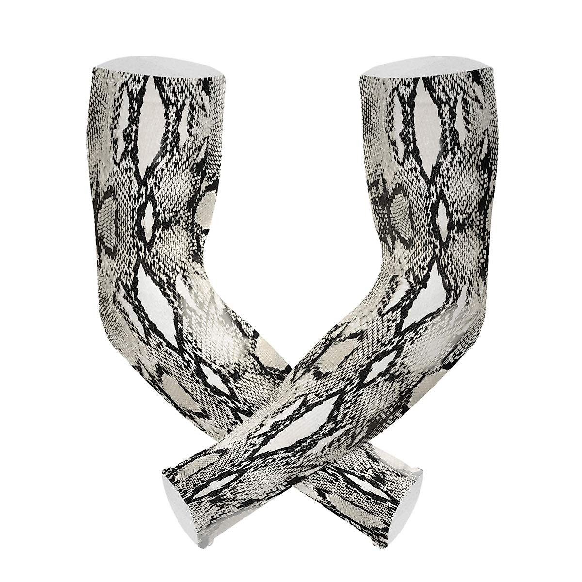 ZZXXB Snake Print Cooling Arm Sleeves UV Sun Protection Arm Cover for Men Women Cycling Outdoor Sports with Thumb Hole