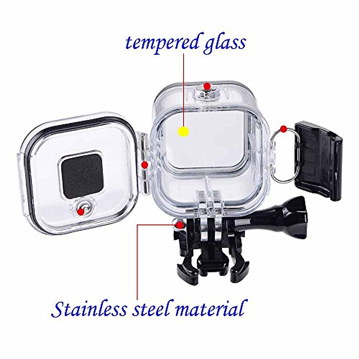 Suptig Replacement Waterproof Case Protective Housing for GoPro Hero Session Hero4 Session Hero5 Session Camera for Underwater Use Water Resistant up to 196ft (60m)