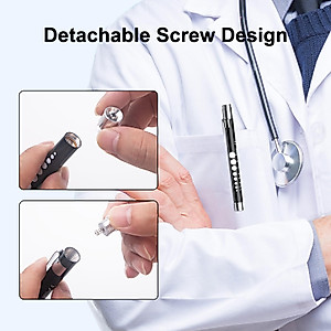 CAVN Pen Lights for Nurses, 3-Pack Reusable Medical Penlights with Pupil Gauge for Nursing Doctor Students White Light, Nurse Gifts, Black/White/Rose Gold