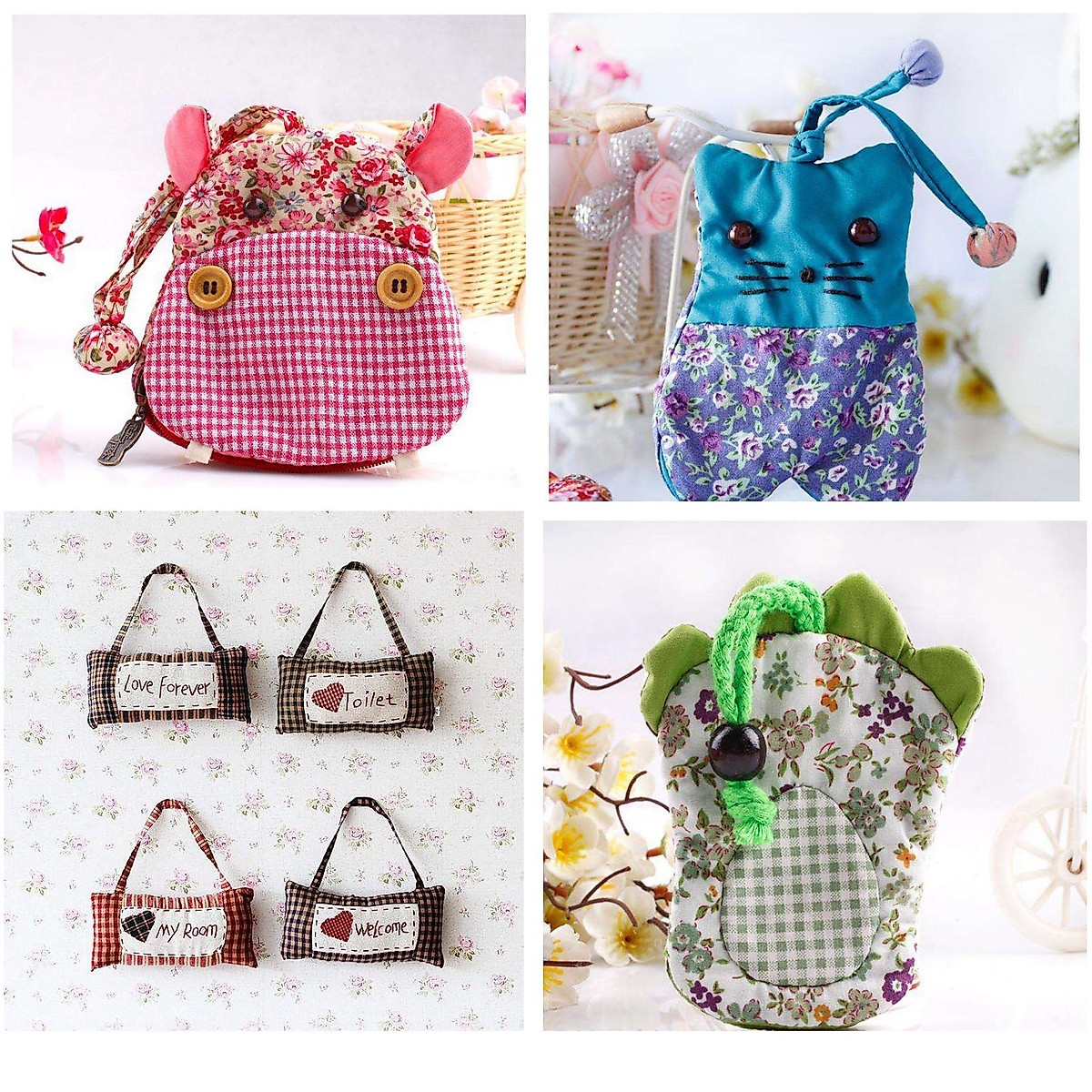 Quilting Fabric Misscrafts 7pcs 50 x 50cm Cotton Fabric DIY Making Supplies Craft Patchwork Fabric Bundle Fat Quarter Pre-Cut Quilt Squares for DIY Sewing Scrapbooking (Pink)