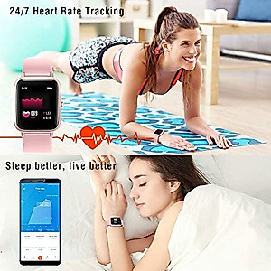 Blackview Smart Watch for Android Phones and iOS Phones, All-Day Activity Tracker with Heart Rate Sleep Monitor, 1.3" Full Touch Screen, 5ATM Waterproof Pedometer, Smartwatch for Men Women