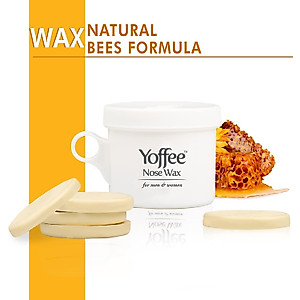 Yoffee Nose Wax Kit - Natural Bio-Beeswax & Aloe Vera Made Nose Waxing Kit for Men & Women - 10 Reusable Nostril Waxing Sticks - Painless Nose Hair Wax Removal - - Paraben & Phthalates Free
