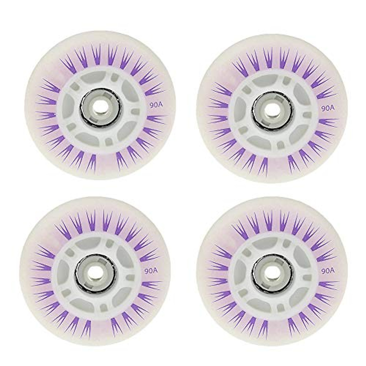 Gaweb Skating Shoes Wheels,4Pcs 76/80mm Skating LED Luminous Flashing Inline Roller Skates Shoes Wheels Multicolor 76mm