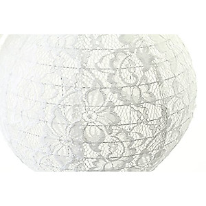 Andaz Press Hanging Lace Lanterns Decorations, Real Lace Fabric, 8-inch and 10-inch, 2-Pack, for Burlap and Lace Theme Wedding Bridal Baby Shower 1st Birthday Party Supplies Girl Nursery Decor