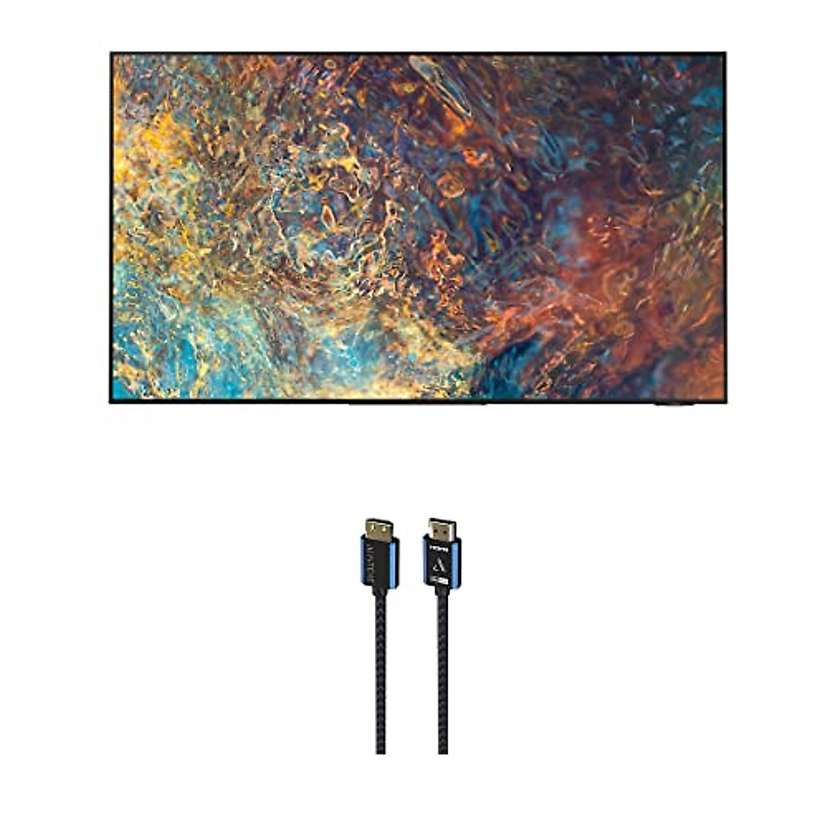 SAMSUNG QN98QN90AA 98" Neo QLED QN90 Series 4K Smart TV with a Austere 5S-4KHD2-1-5M V-Series 1.5m Premium 4K HDR HDMI Braided Cable (2021)