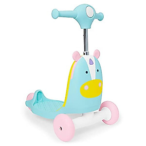 Skip Hop 3-in-1 Baby Activity Push Walker to Toddler Scooter, Zoo Unicorn