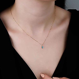 jewelryist Gold Evil Eye Necklace 14k | Blue Evil Eye Jewelry for Women | Good Luck Necklaces for Girls | Minimalist Evil Eye Necklace | Graduation Gift for Daughter | 18" Necklace Length