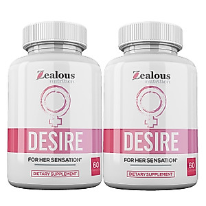 Zealous Nutrition Desire Female Enhancement Pills – 5X Natural Mood Booster for Women - Increase Energy, Vitality, PMS and Menopause Relief - Epimedium, Dong Quai, Ginseng, Ashwagandha (2 Pack)