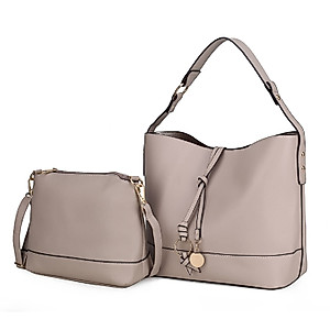 MKF Collection Shoulder Bag for Women, Vegan Leather Crossbody Top Handle Messenger Purse