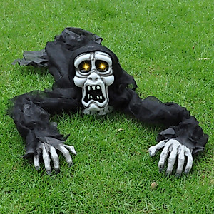 JOYIN Halloween Decoration Zombie Groundbreaker Life Size Climbing Zombie with Creepy Sound and Light-Up Eyes for Outdoor Graveyard Halloween Haunted House Decorations