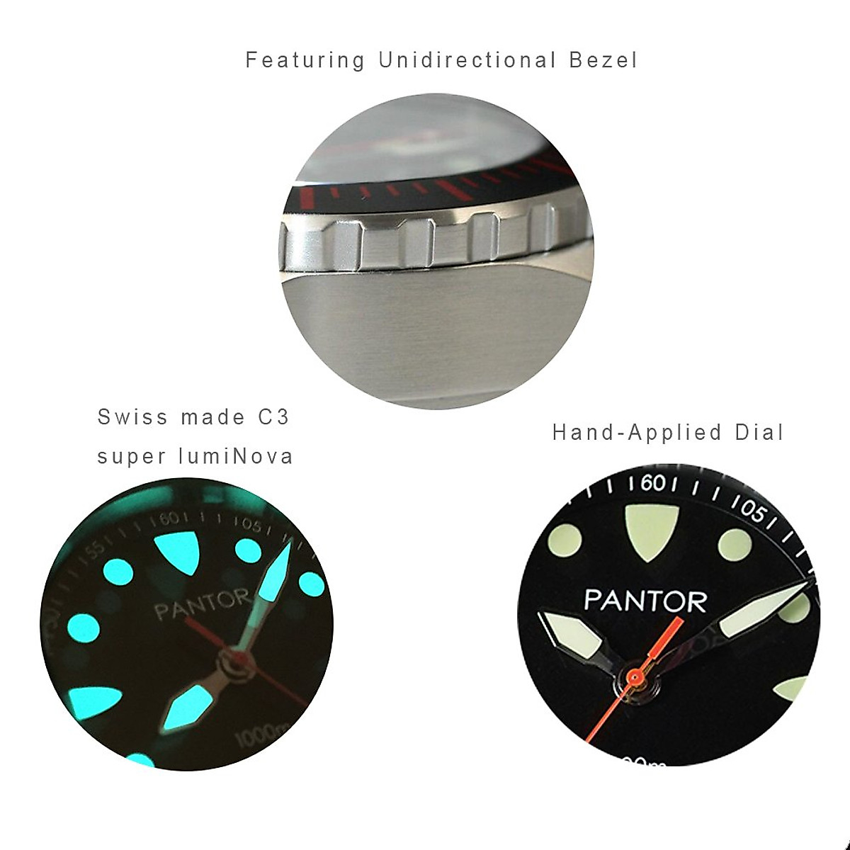 Pantor Seahorse Dive Watch,1000m Auotmatic Diver Watches,Big 45mm Watch Men (Seahorse002)