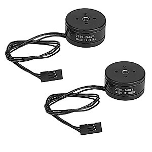 Drones Brushless Motor,Outdoor 260KV Brushless Motor,80t 1.3A Hollow Shaft Brushless Motor Drones Brushless Motor,Low Noise and Low Power Consumption,for Gimbal RC Drones,Camera((2204)) (2pcs)